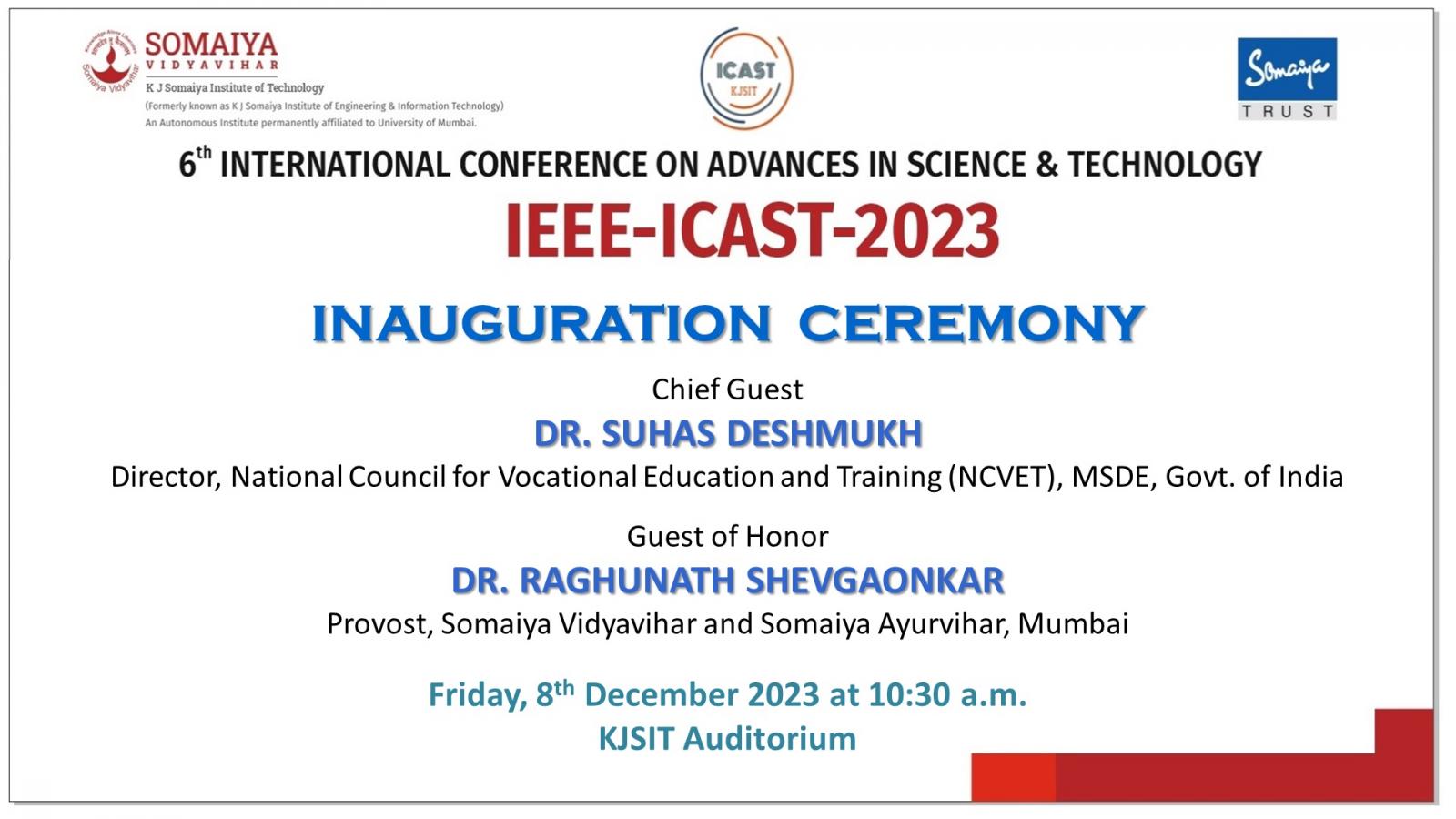 IEEE-ICAST-2023 | Somaiya Vidyavihar University